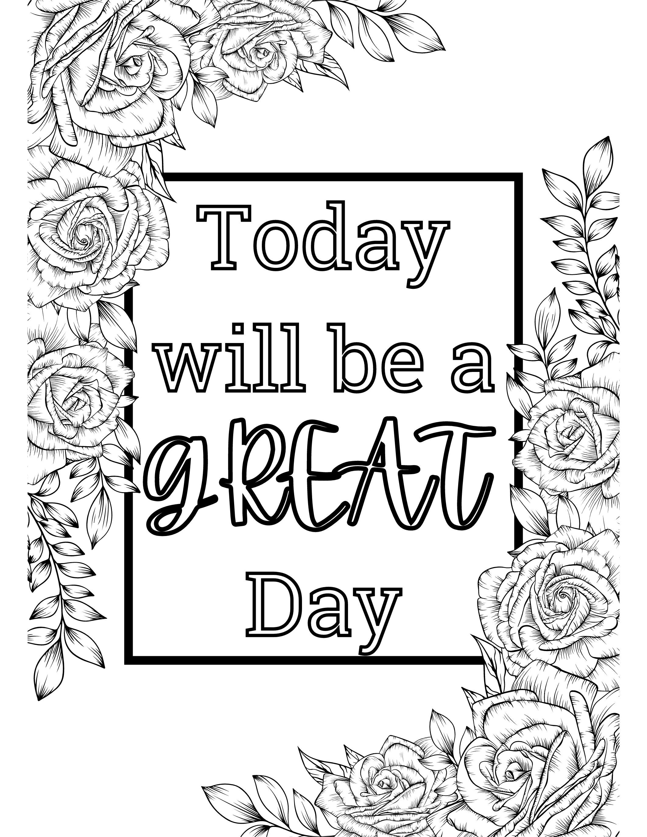 Motivational Adult Coloring Pages - Etsy