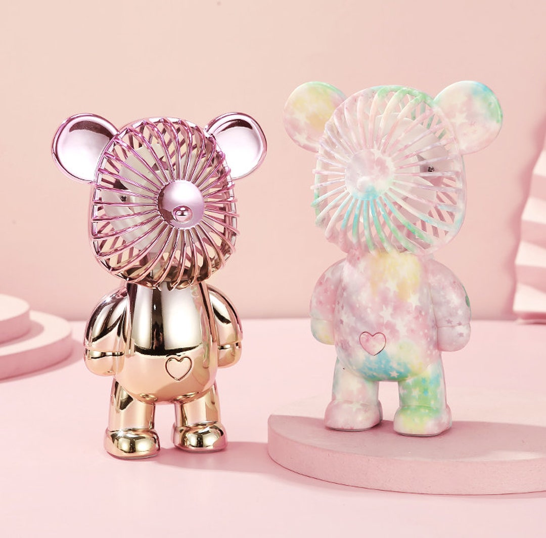 Mini Portable Fan Cute Bear Fan USB Desktop 3 Modes Home & Travel Fan ...