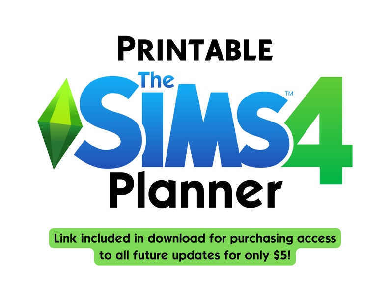 Printable Sims 4 Planner - Etsy UK