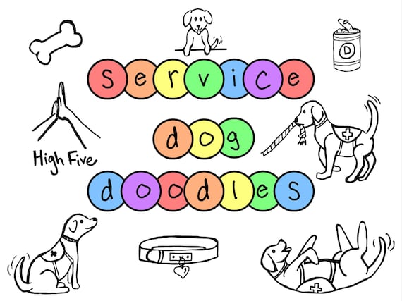 Service Dog Doodles Digital Stickers - Etsy