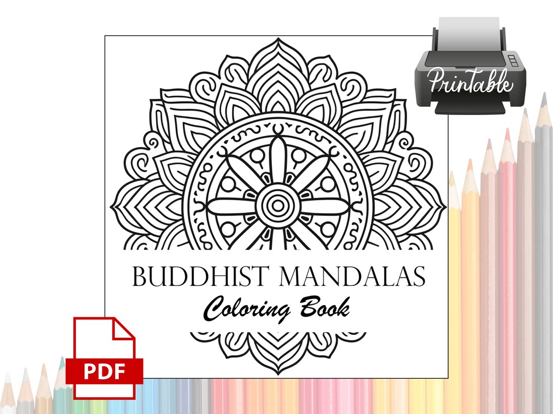 Buddhist Mandalas Coloring Book (PDF) - Etsy