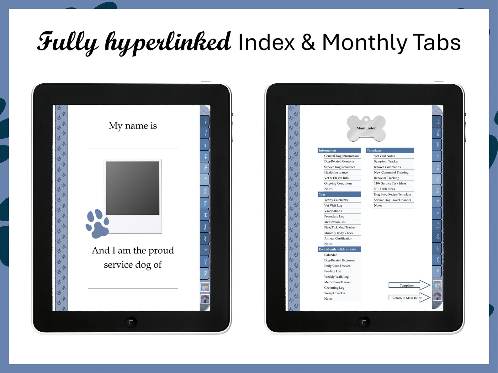 Digital Service Dog Planner - Etsy
