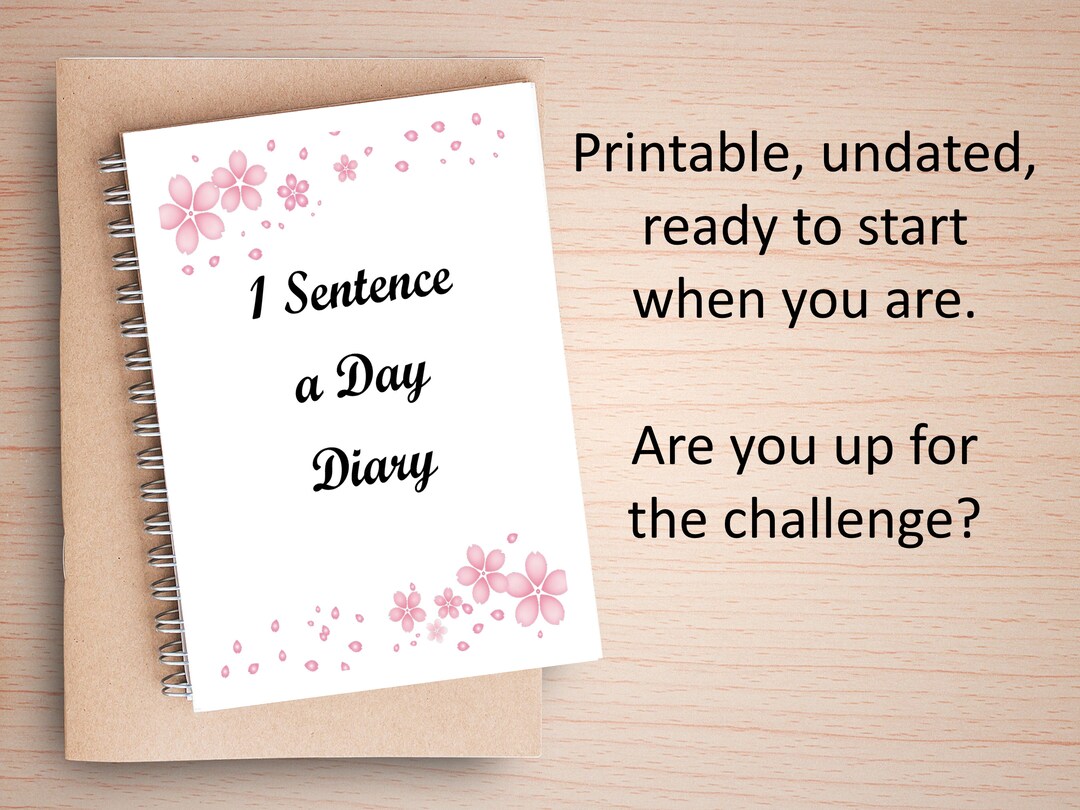 PRINTABLE 1 Sentence a Day Diary When You Want Good Old-fashioned Pen ...