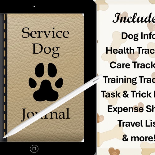 Digital Service Dog Planner | Etsy