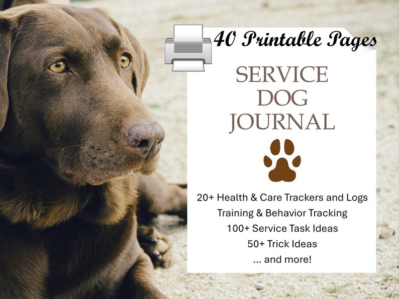 Printable Service Dog Journal - Etsy