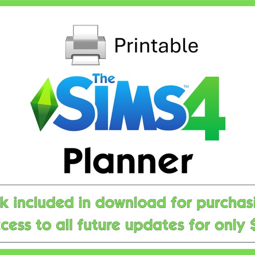 Printable Sims 4 Planner - Etsy UK