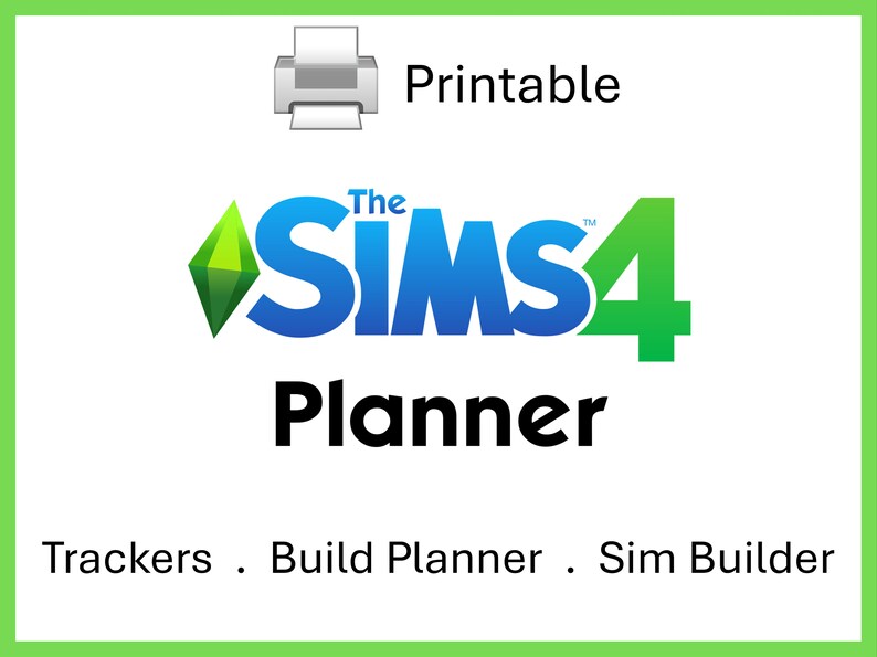 Printable Sims 4 Planner | Etsy UK