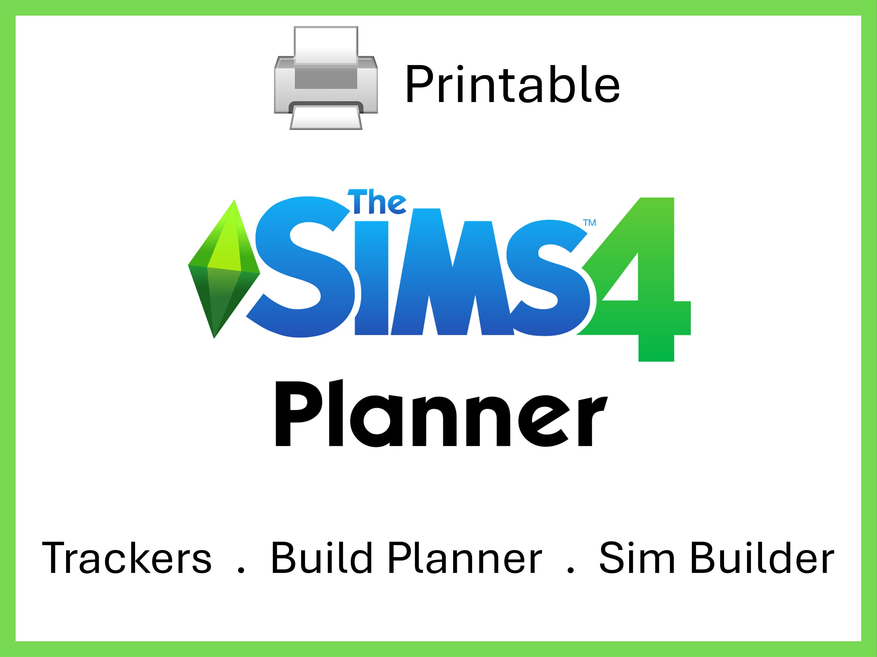 Printable Sims 4 Planner | Etsy UK