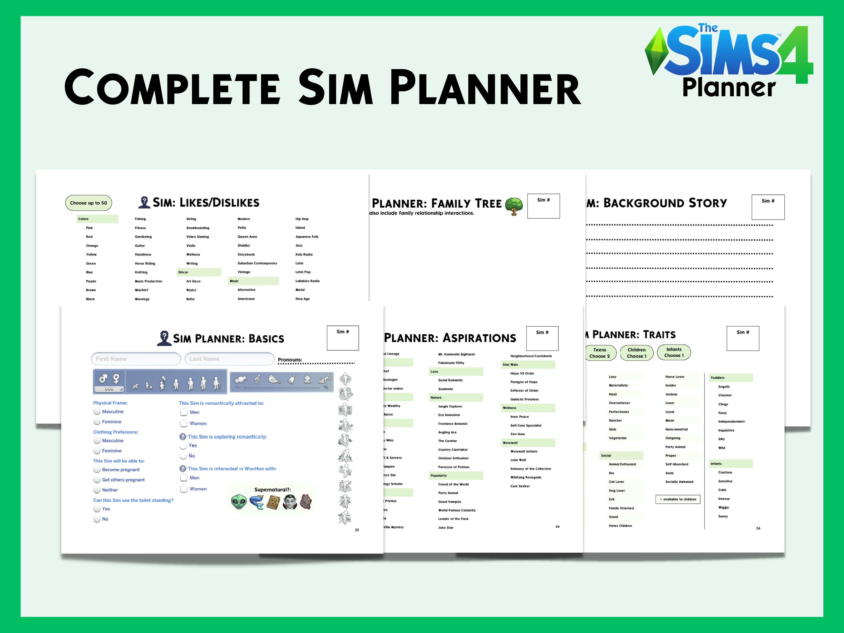 Planejador Sims 4 para impressão - Etsy Portugal
