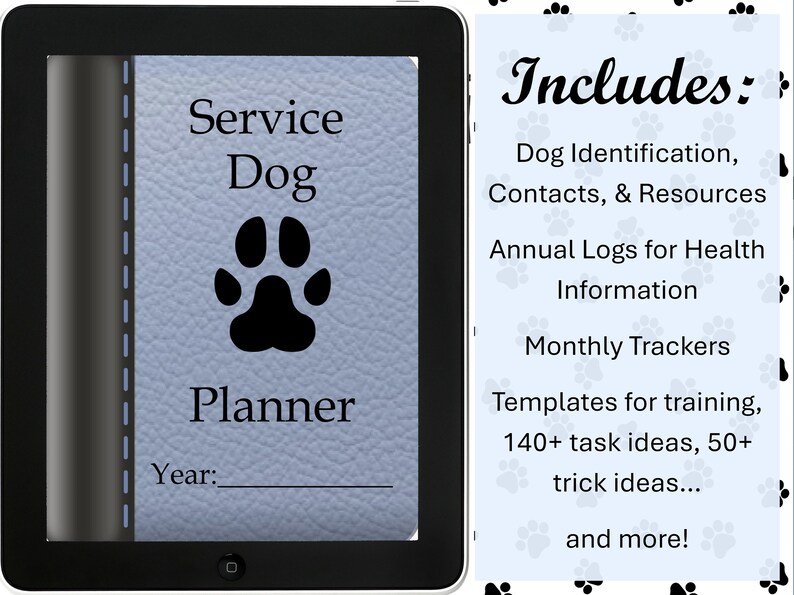 Digital Service Dog Planner - Etsy