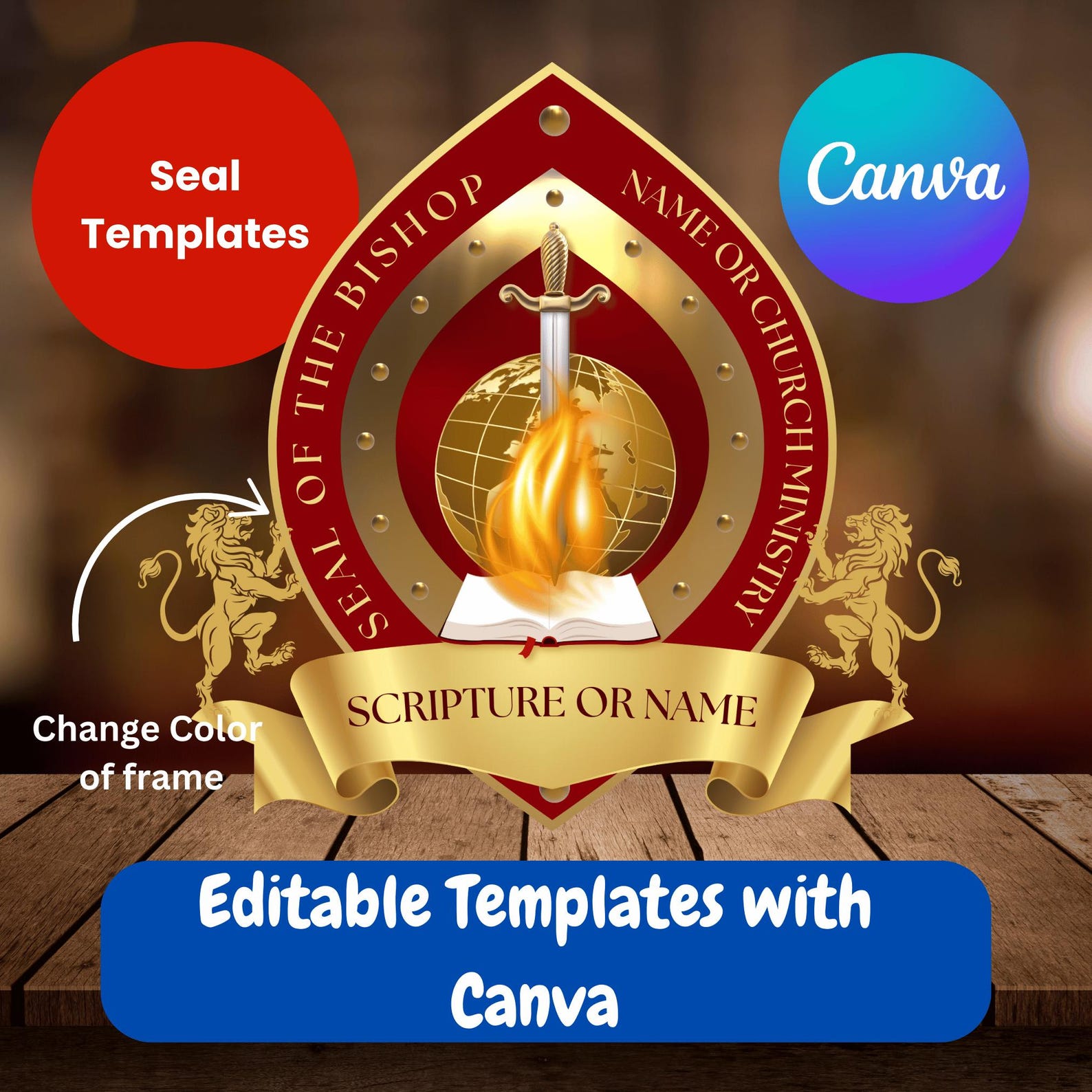Editable Seal of the Bishop, Apostle, or Church Logo Template ...