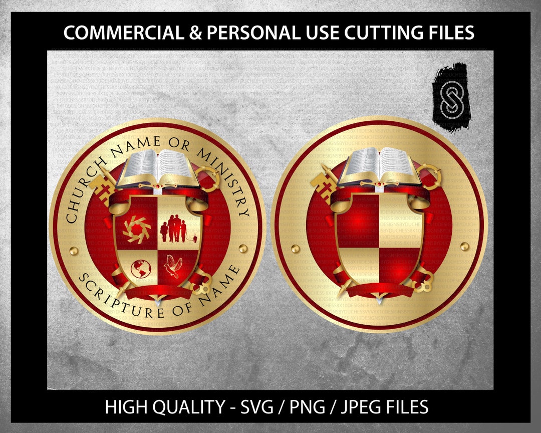 Church Logo Seal Red Ministry Svg Vector Template DIY, Editable Svg ...