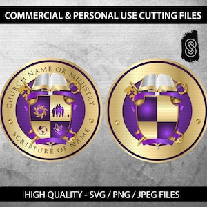 Church Logo Seal Purple Ministry Svg Vector Template DIY, Editable Svg ...