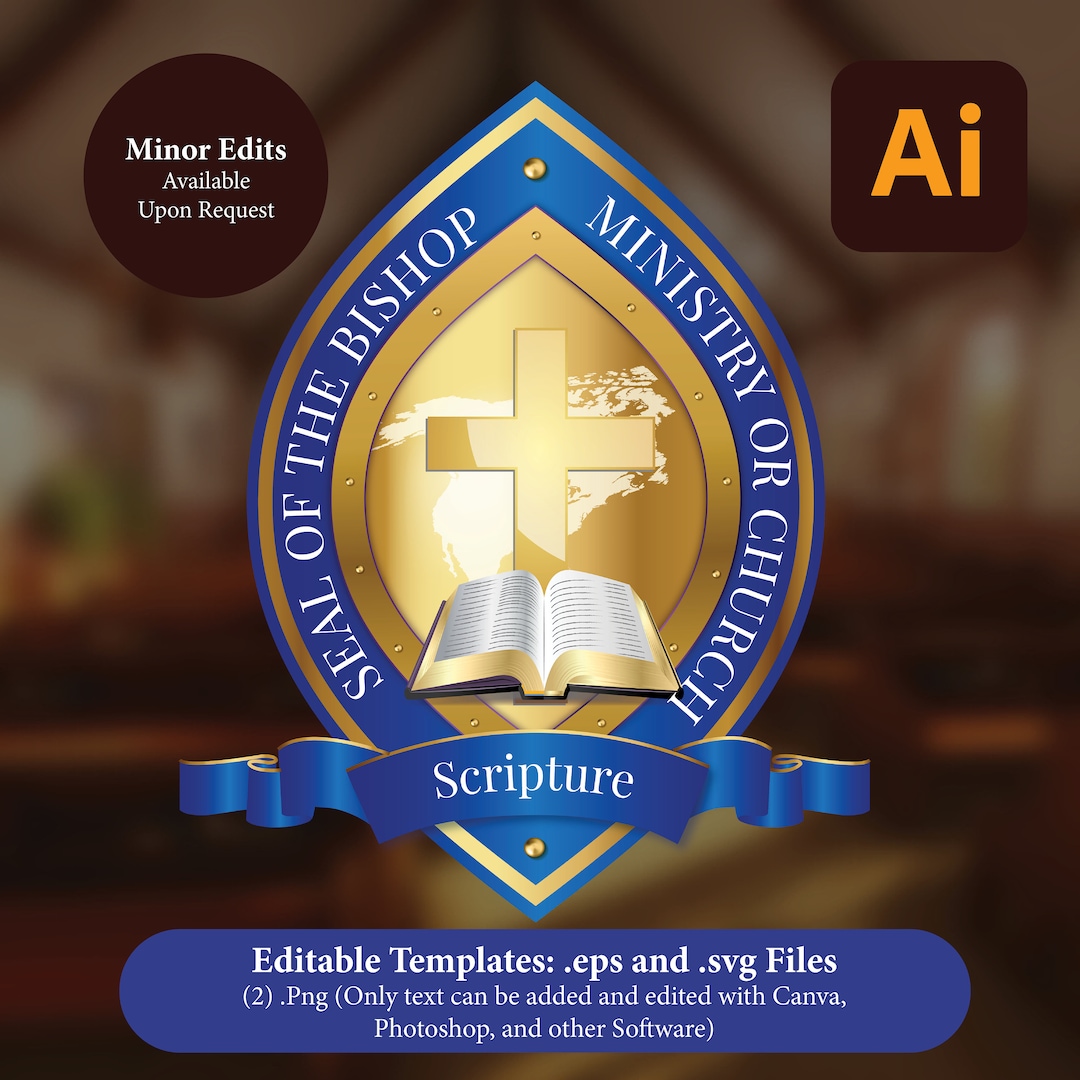 The Seal of the Bishop Vector Template 812, Editable Svg, High Quality ...