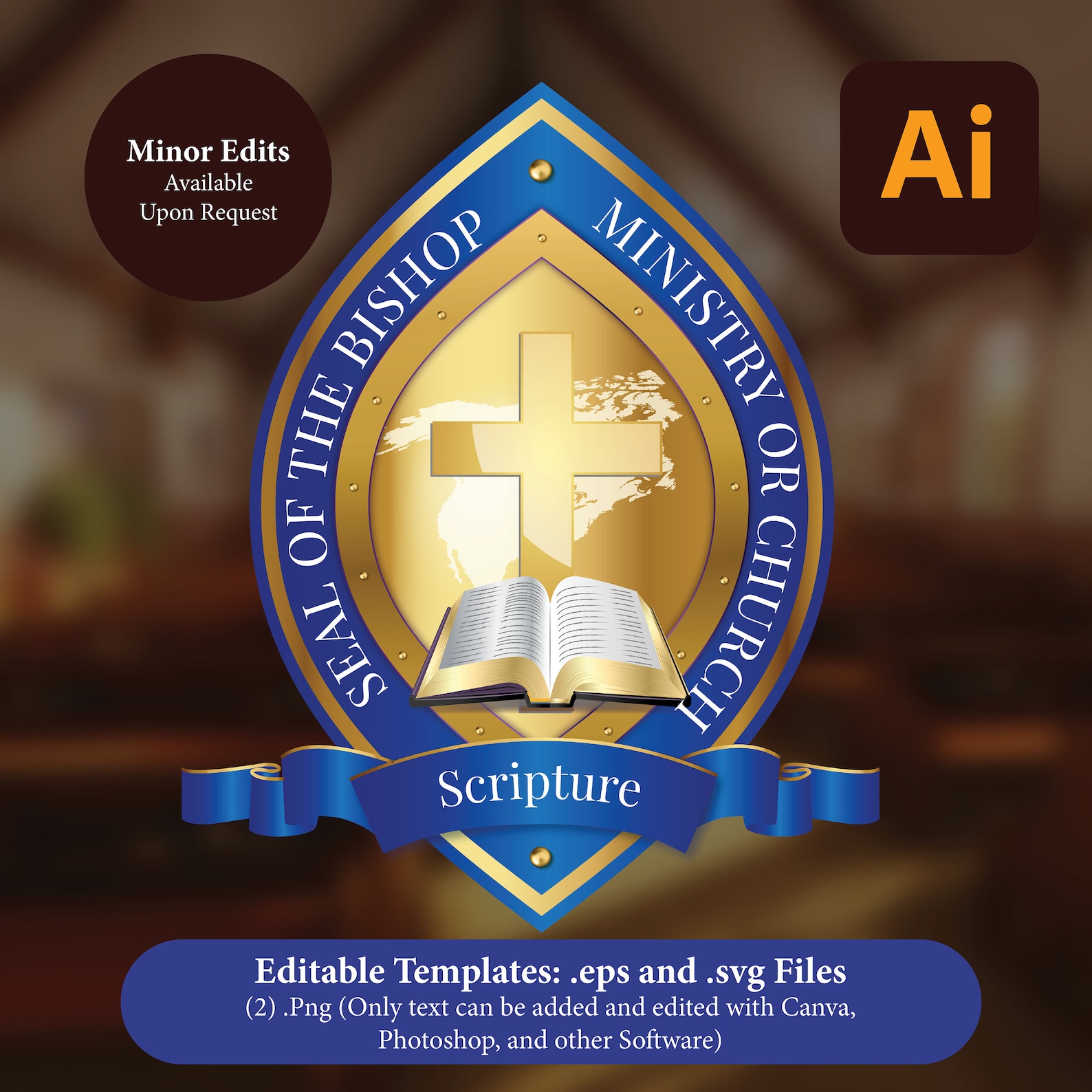 The Seal of the Bishop Vector Template 812, Editable Svg, High Quality ...