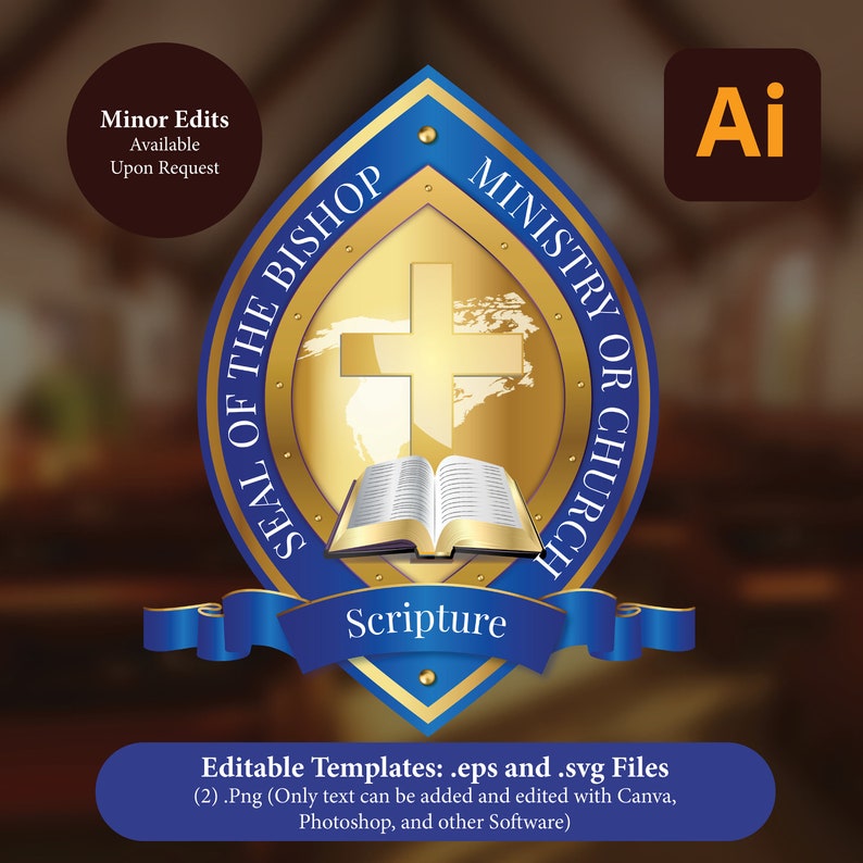 The Seal of the Bishop Vector Template 812, Editable Svg, High Quality ...