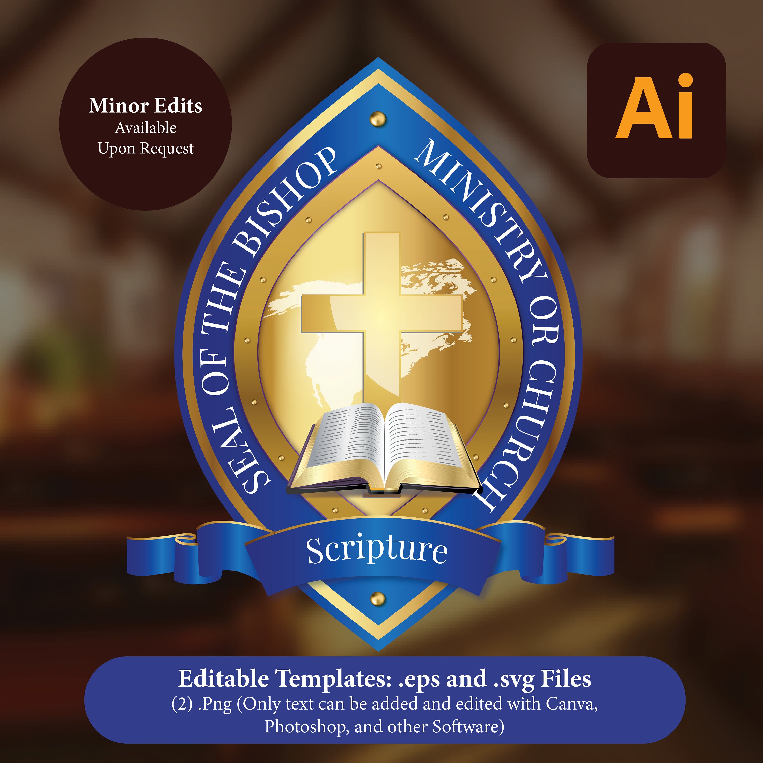 The Seal of the Bishop Vector Template 812, Editable Svg, High Quality ...