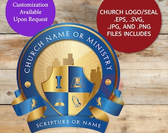 Church Logo Seal Red Ministry Svg Vector Template DIY, Editable Svg ...