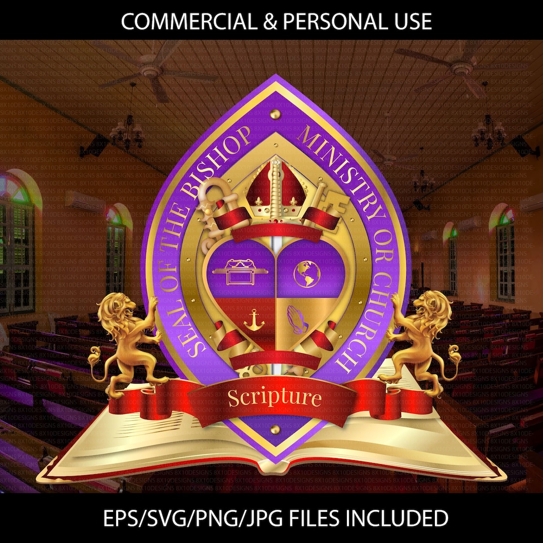 Bishop Seal Vector Template, Church Logo (SVG, PNG, JPG) - Etsy