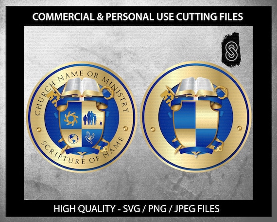 Church Logo Seal Blue Ministry Svg Vector Template DIY - Etsy