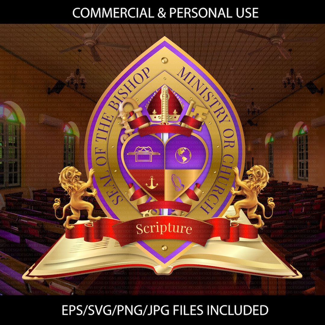 The Seal of the Bishop 102 Red and Purple Vector Template, Editable Svg ...