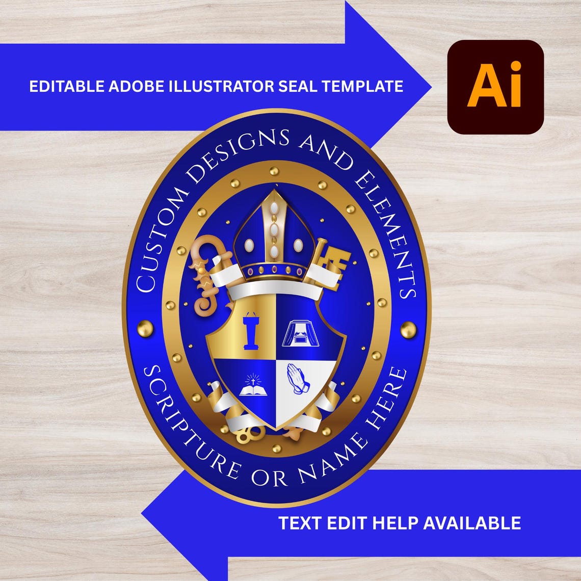 Editable Adobe Illustrator Seal Design | Digital Crest | Eps, Svg, Pdf ...