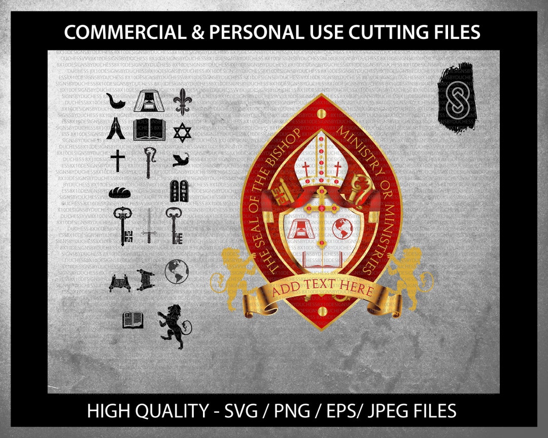 The Seal of the Bishop Red Vector Template, Editable Svg, High Quality ...