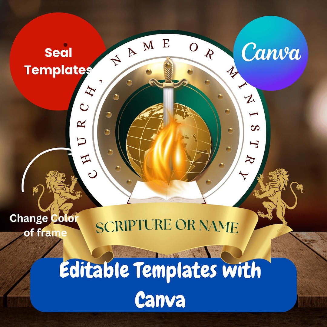 Editable Seal of the Bishop, Apostle, or Church Logo Template – Customizable in Canva - Etsy