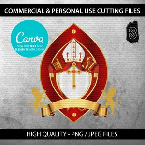 The Seal of the Bishop Red 201, PNG File, Cut Files Religious Logo ...