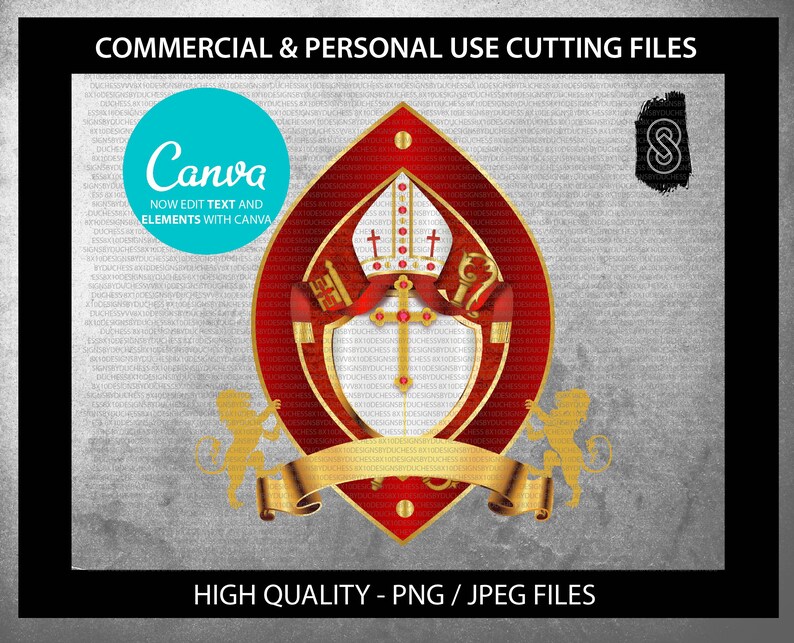 Bishop Seal Religious Logo, Editable Text, Canva Design (PNG File) - Etsy