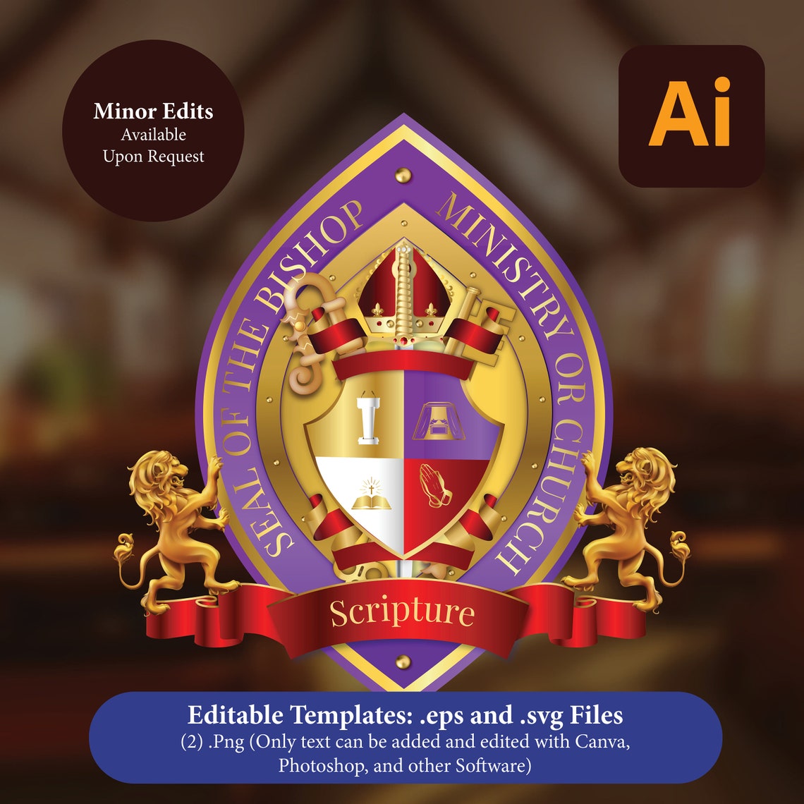 The Seal of the Bishop Vector Template 811, Editable Svg, High Quality ...