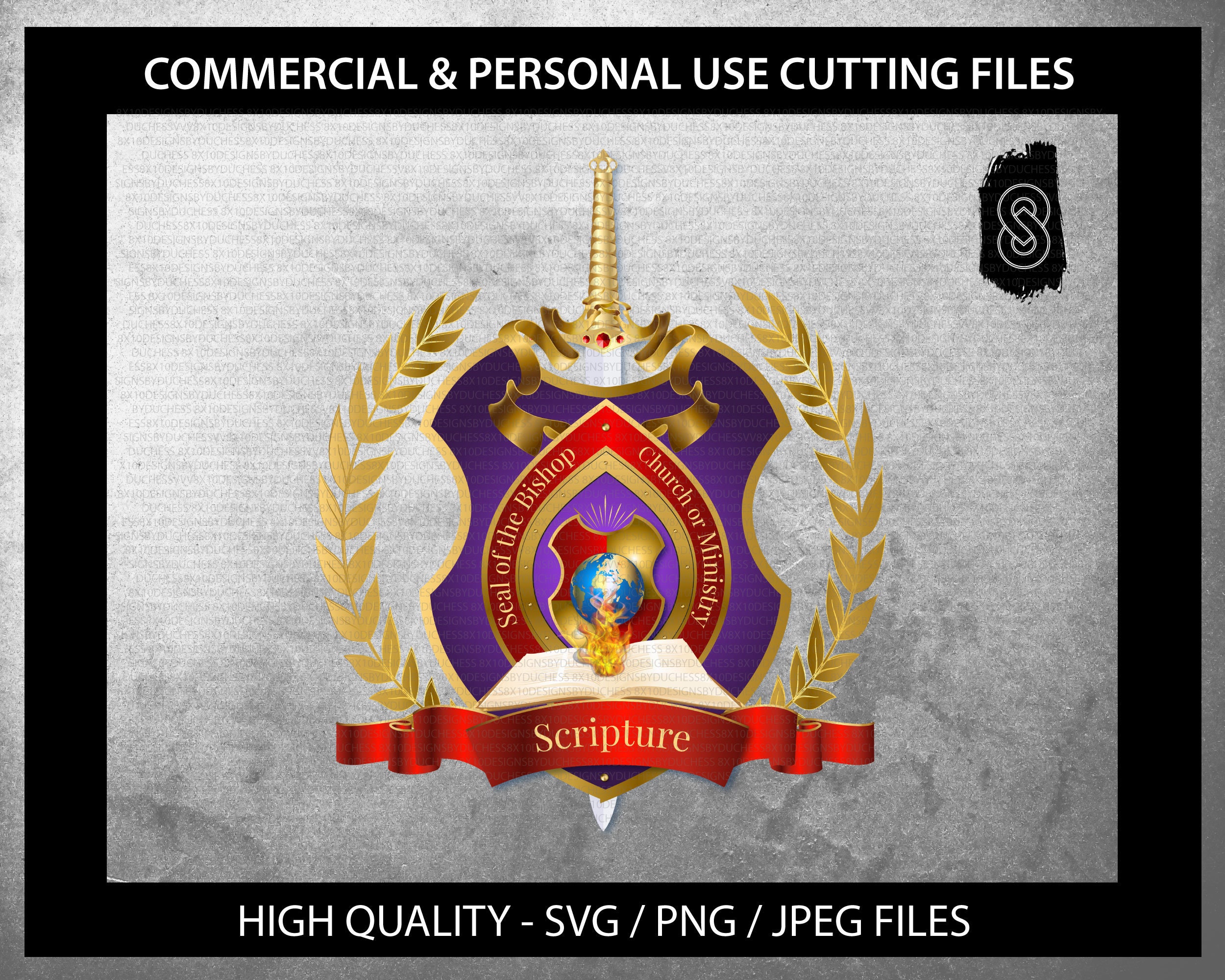 Bishop Church Seal Vector Template, Religious Logo (SVG, PNG) - Etsy