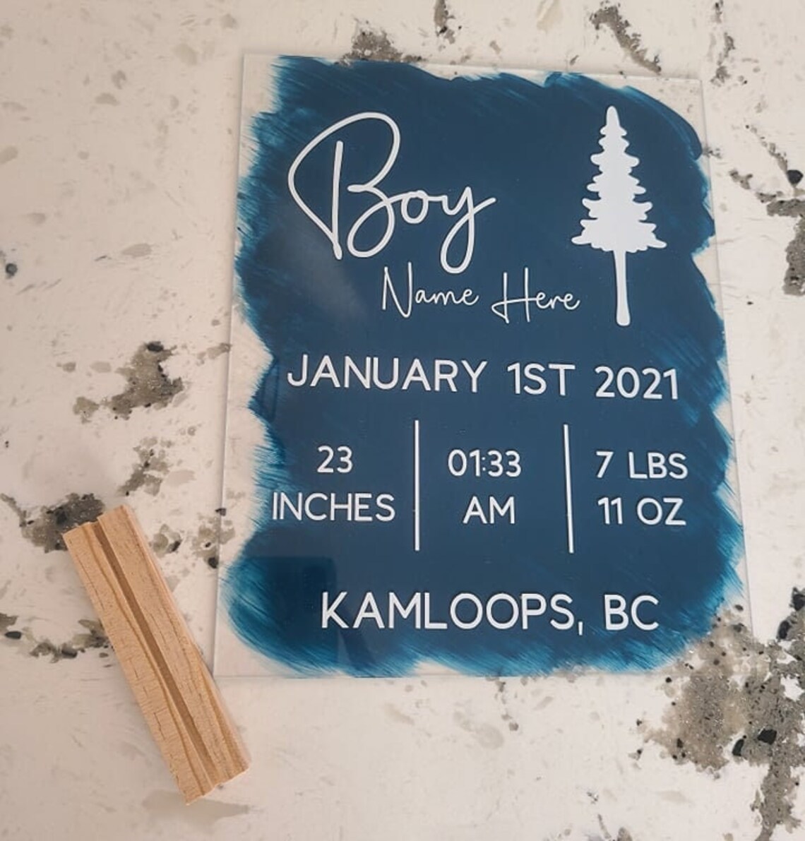 Baby Announcement Sign/ Newborn Announcement Stats/ Acrylic - Etsy