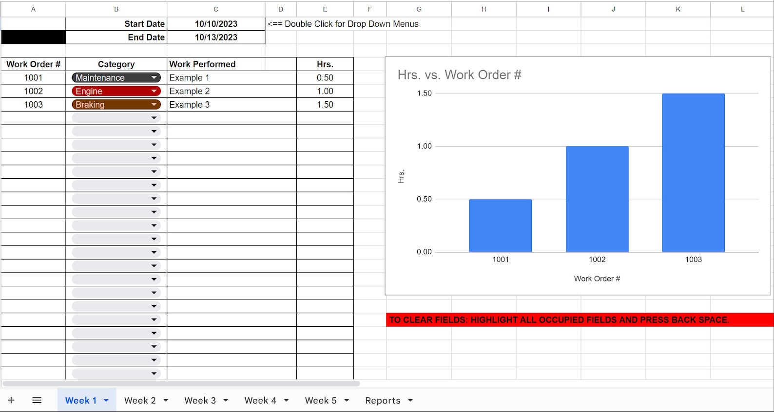 Automotive Mechanic Technician Flat Rate Labor Log Spreadsheet: Excel ...