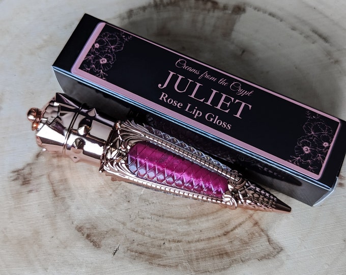 JULIET Rose Scented Lip Gloss, Dark Pink, Sheer, Lip Topper, Gothic ...
