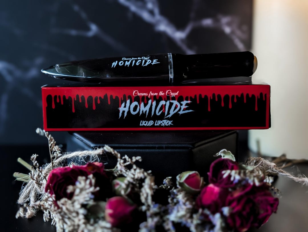 HOMICIDE - Black Knife Shaped Slasher Liquid Lipstick, Lip Makeup ...