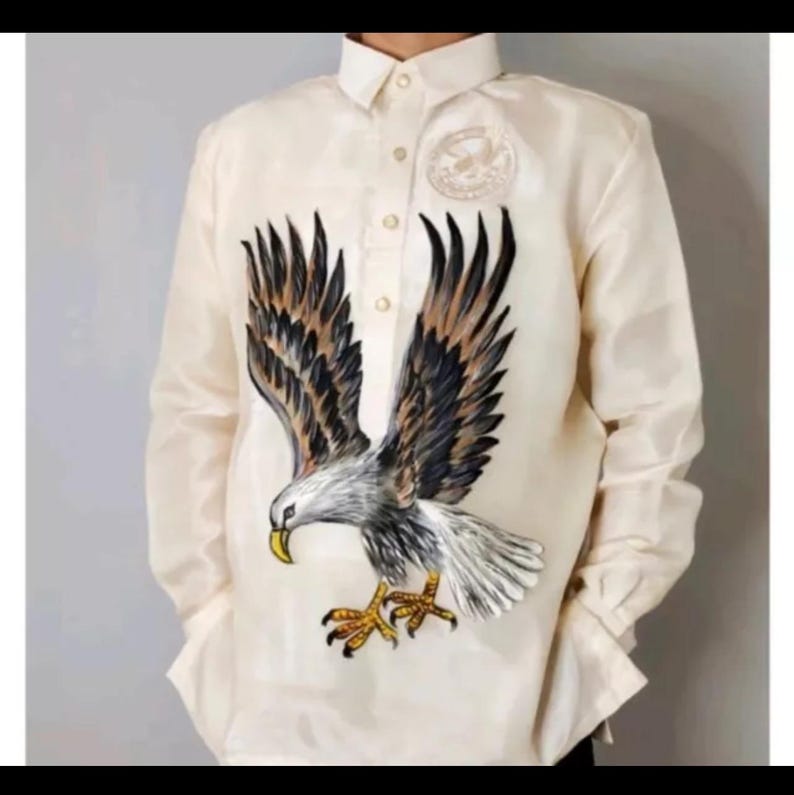 Barong Tagalog for Men Beige With Philippine Eagle - Etsy