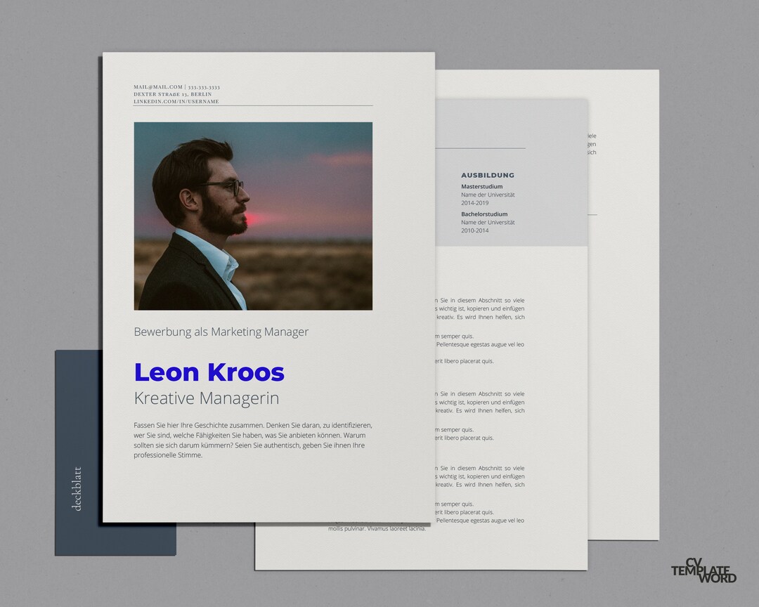 Deutsche Lebenslauf Vorlage Für UI UX Designer. - Etsy