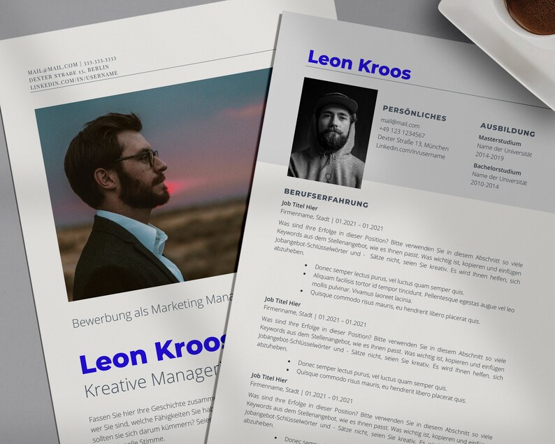 Deutsche Lebenslauf Vorlage Für UI UX Designer. - Etsy