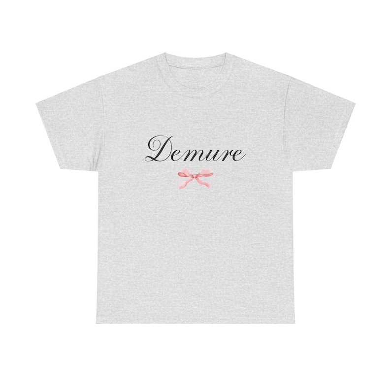 Demure Pink Bow Coquette Cursive T Shirt White, Grey, Pink - Etsy