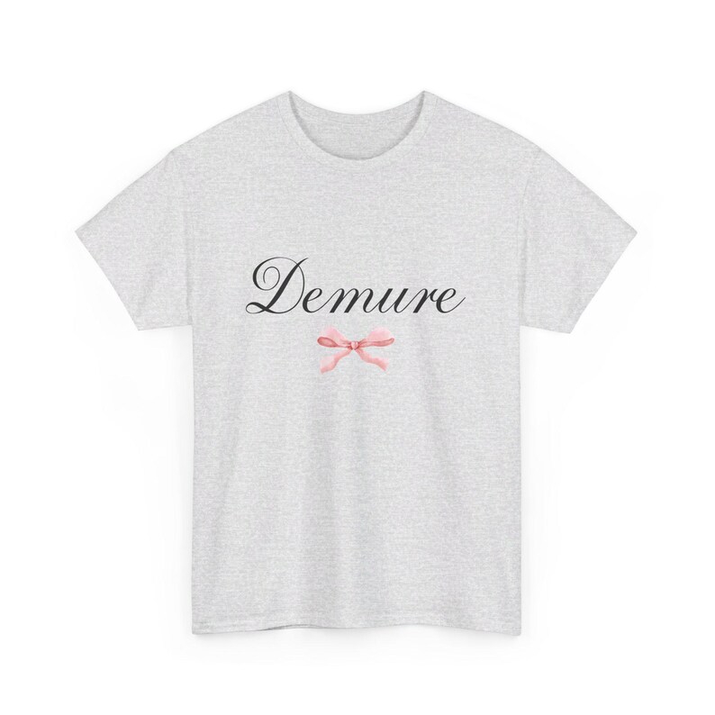 Demure Pink Bow Coquette Cursive T Shirt White, Grey, Pink - Etsy