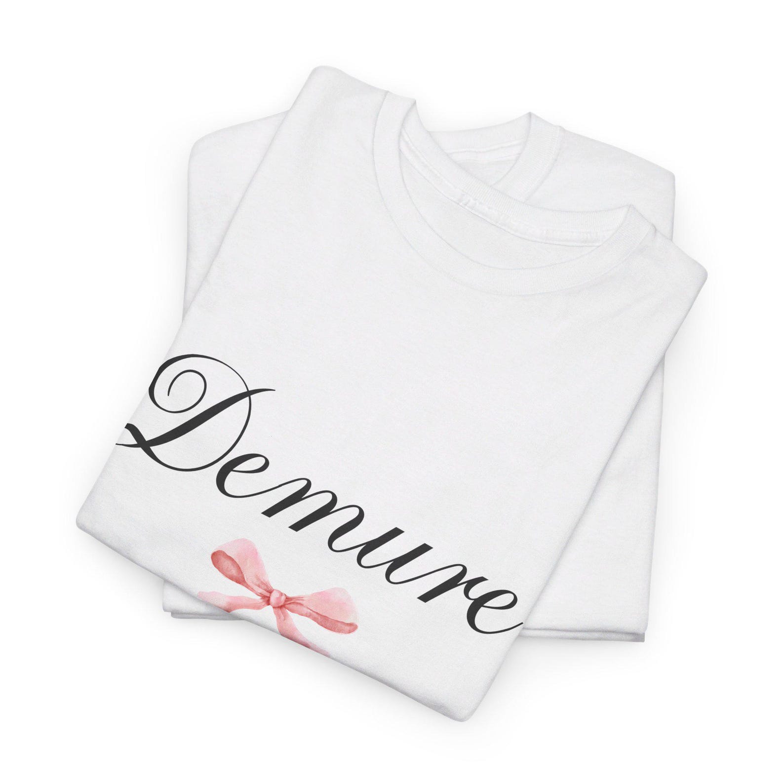 Demure Pink Bow Coquette Cursive T Shirt White, Grey, Pink - Etsy