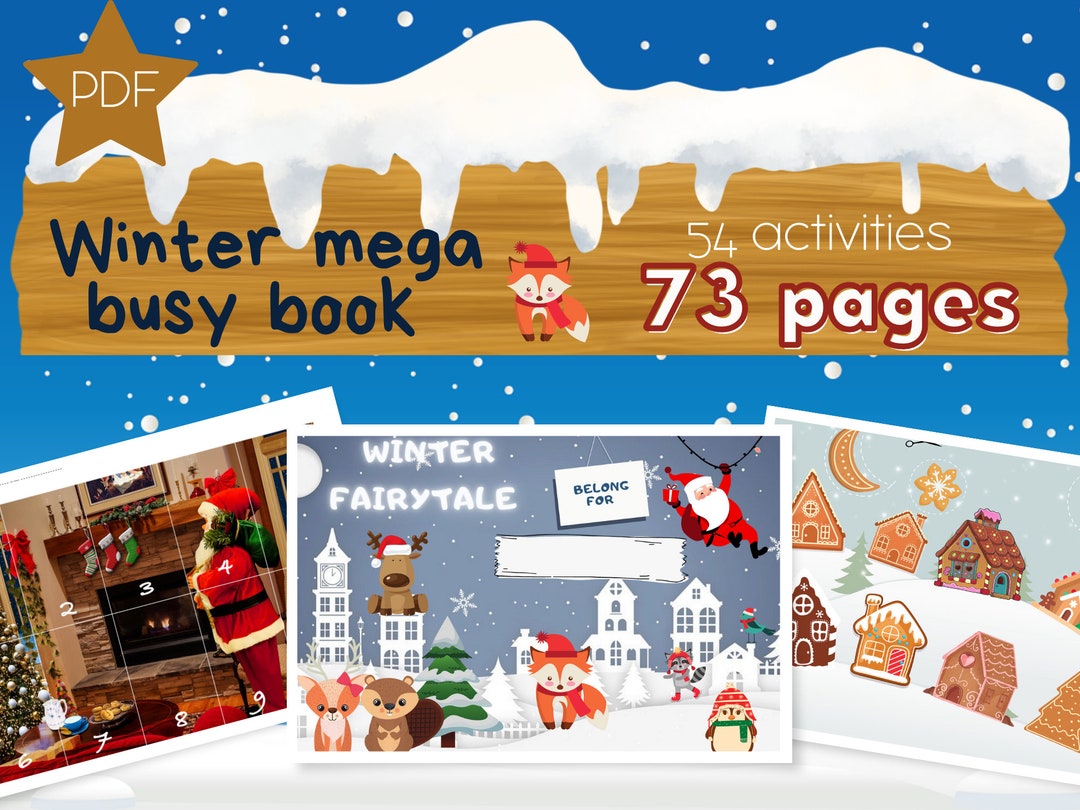 Winter Busy Book, Printable Preschool&toddler Christmas Quiet Book ...