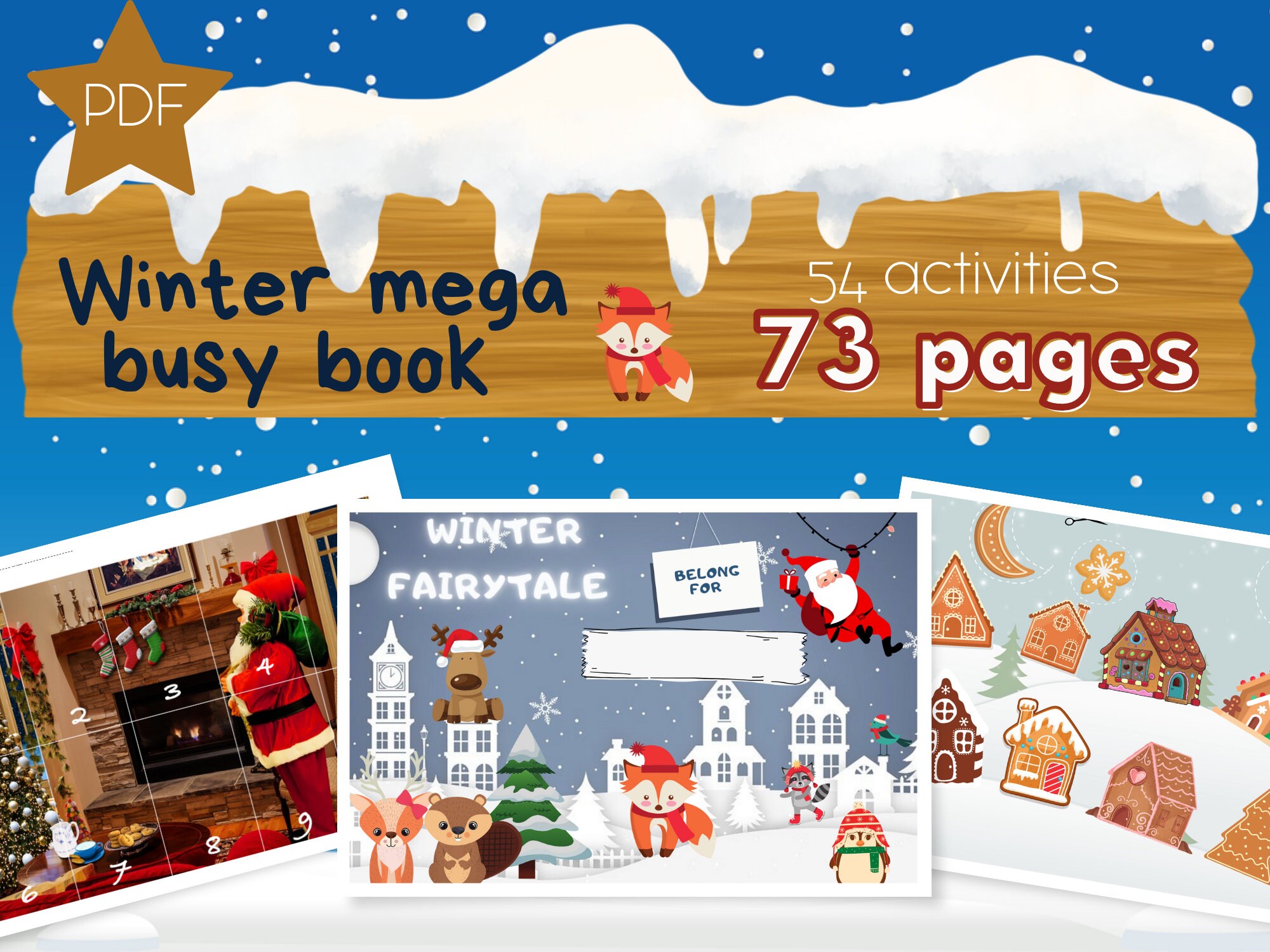 Winter Busy Book, Printable Preschool&toddler Christmas Quiet Book ...