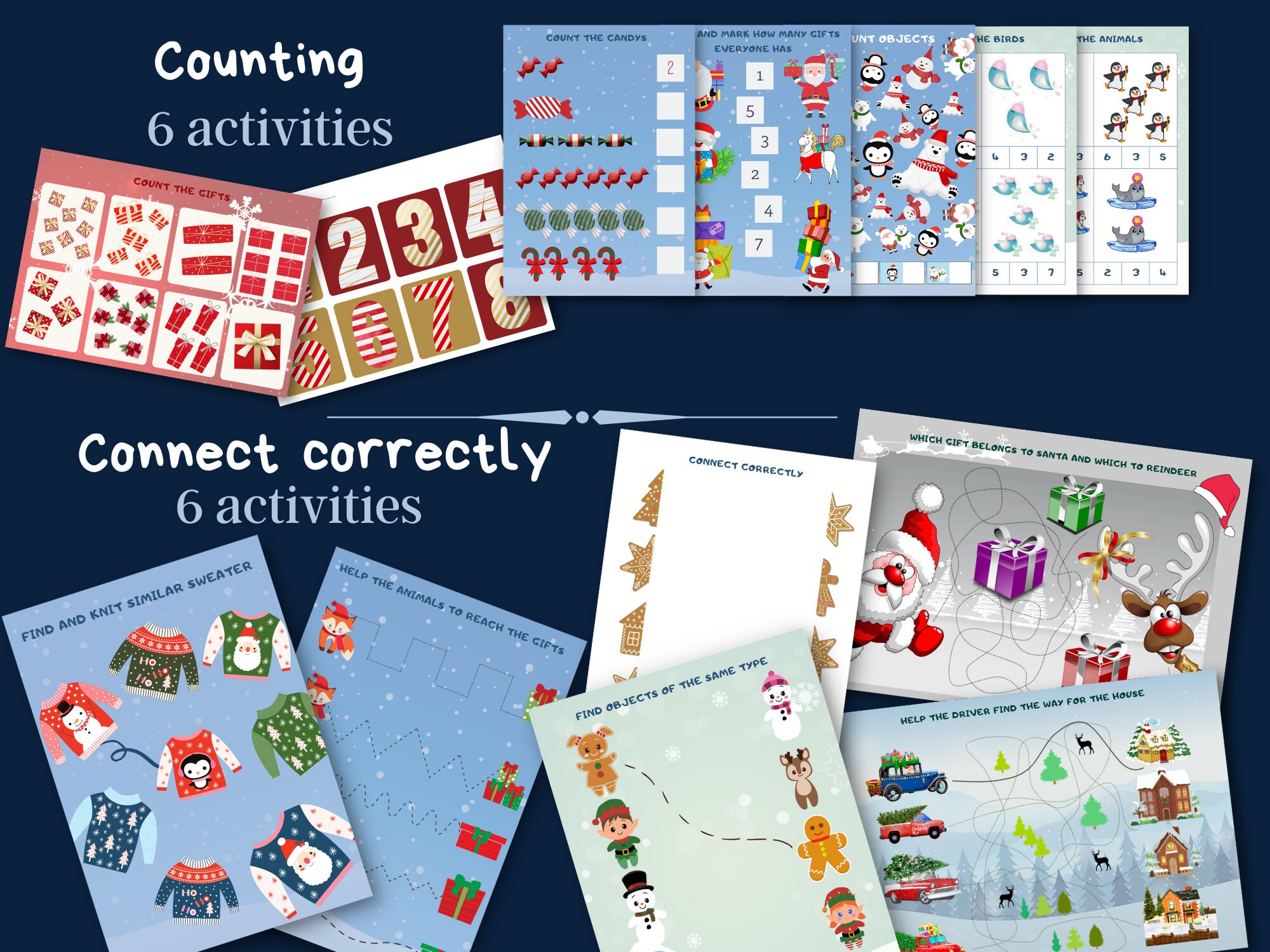 Winter Busy Book, Printable Preschool&toddler Christmas Quiet Book ...