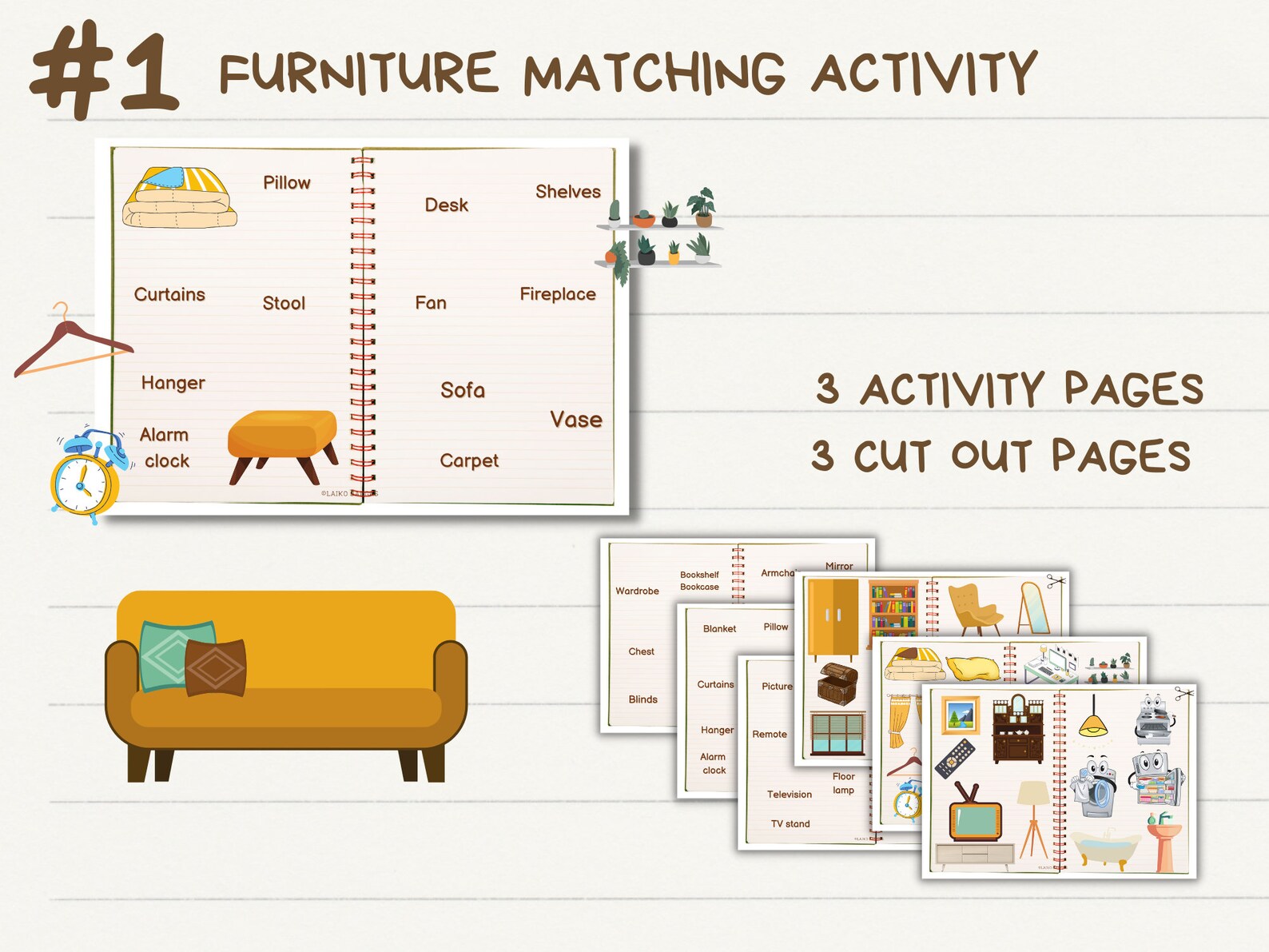 Toddler Activity Quiet Book, Preschool Pre-k + Kindergarten, Printable ...