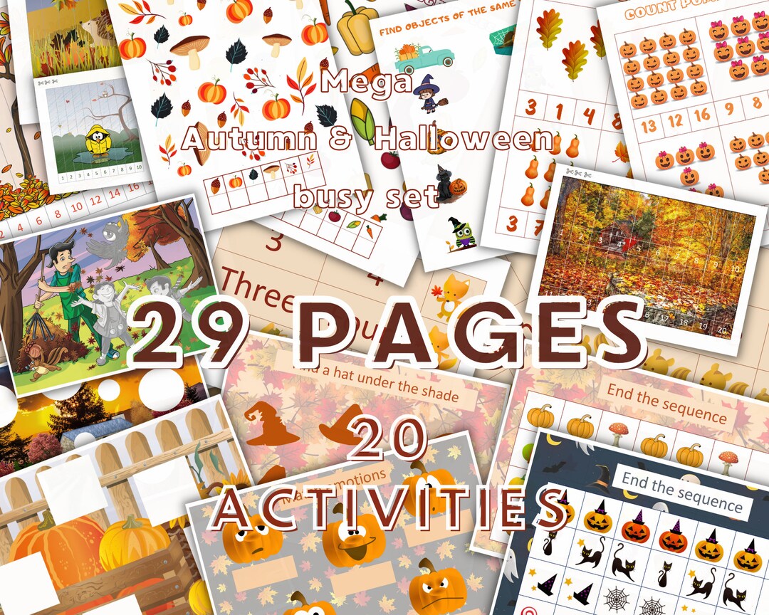 Fall Activities for Kids Printable Homeschool Learning Kindergarten Pre ...