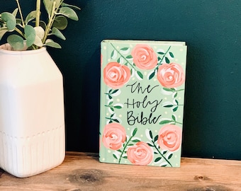 Hand Painted Bible Pink Beach Scene Personalized Keepsake | Etsy