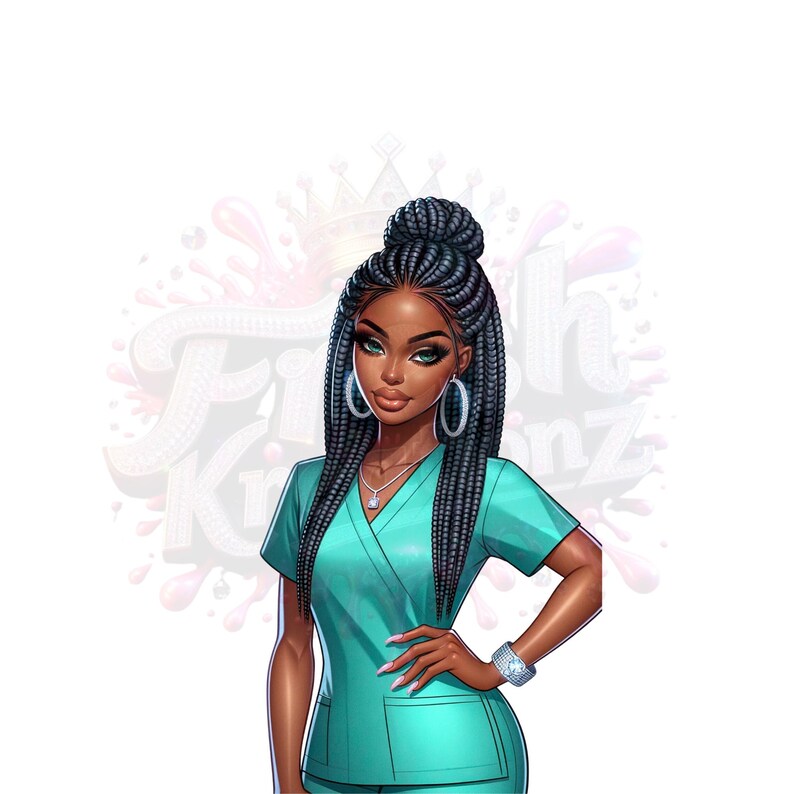 Turquoise Nurses | African American Nurses Clipart | Digital Plannning ...