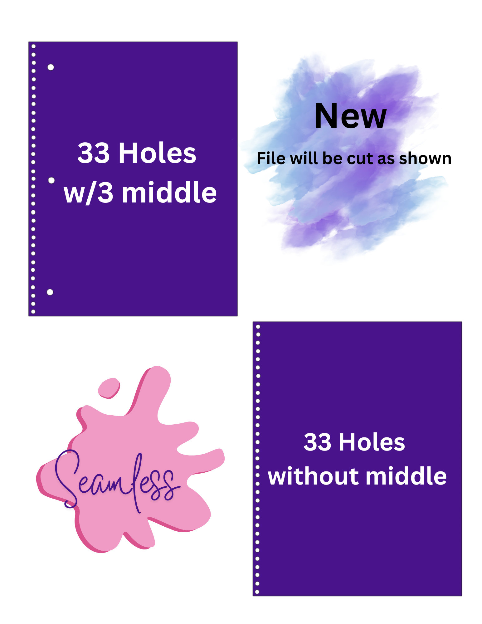 33 Side Holes Spiral Notebook Cover Template 3 Subject Pengear 1 ...